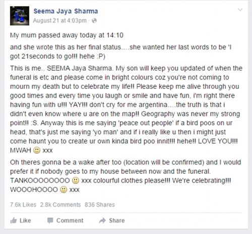 Woman Writes Inspiring Final Facebook Post to Loved Ones After a 6-Year ...