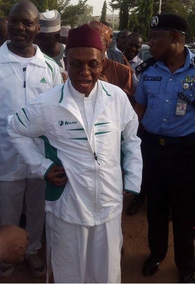 See What El-Rufai Was Seen Doing on the Football Pitch in Kaduna (Photos)