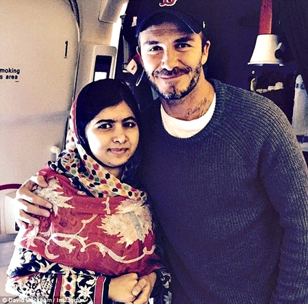 David Beckham Reunites With Nobel Peace Prize winner, Malala Yousafzai ...