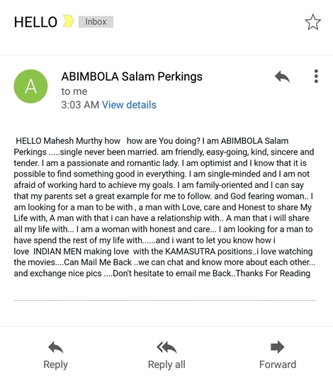 New Method of 419? See the Hilarious E-mail an Indian Man Got from a ...