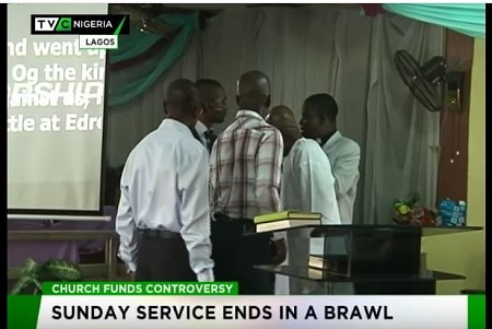 Shocking! Shame in Church as Members Fight Pastor and Others Over ...