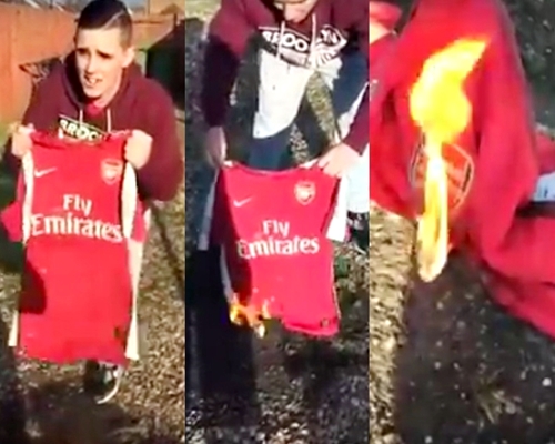 Angry Arsenal Fan Burns Jersey and Blasts Wenger After Defeat to ...