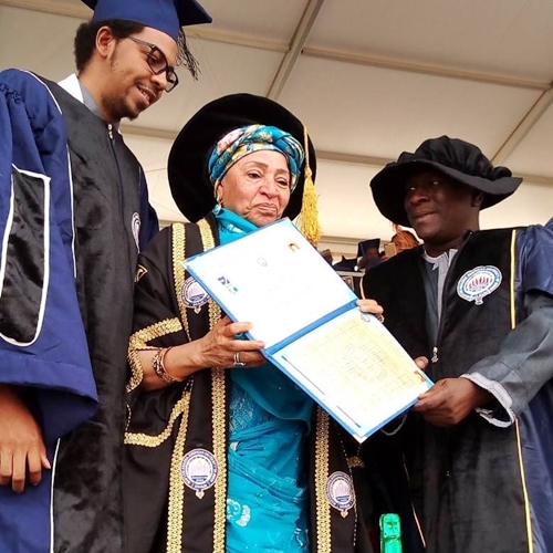 Abacha's Wife Attends Youngest Son's Graduation From University (Photos)