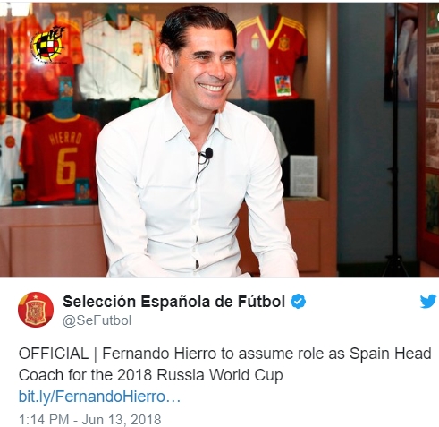 Spain Announces New Coach For World Cup After Sacking Lopetegui