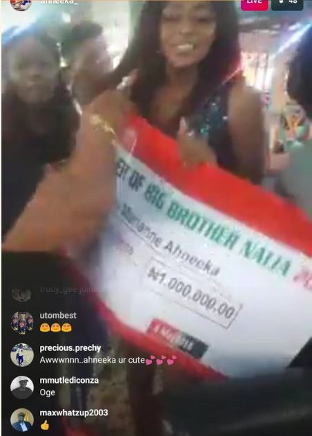 BBNaija: Euphoria As Ahneeka's Fans Present Her With A Gift Of ...
