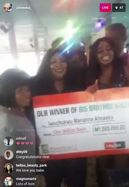 BBNaija: Euphoria As Ahneeka's Fans Present Her With A Gift Of ...