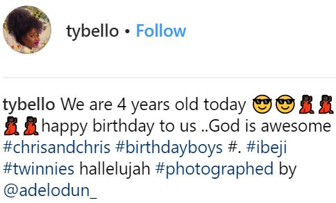 Wow! TY Bello Celebrates Her Twin Boys On Their 4th Birthday With Cute ...