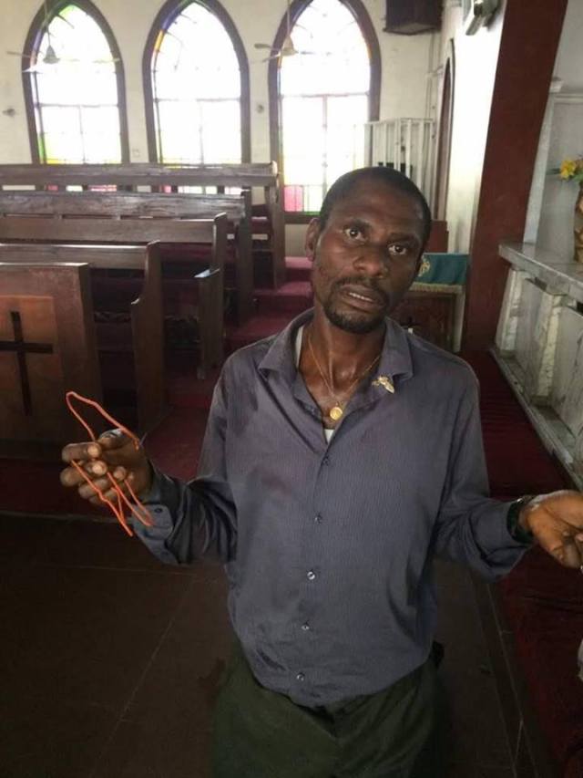 See Face Of Thief Caught Red-handed Using Wire To Steal From A Tithe ...