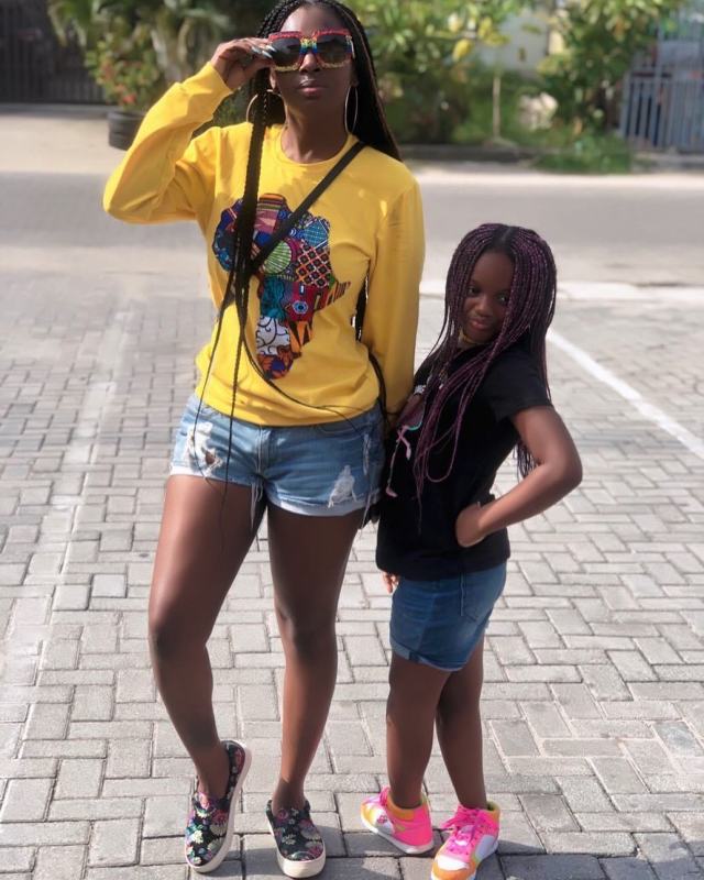 Annie Idibia and Daughter Looking Gorgeous In Sleek Outfit (Photo)