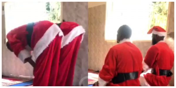2 Muslim Men Dressed In Santa Claus Costume Seen Praying Inside Mosque ...