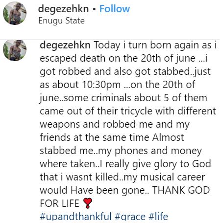 Nigerian Rapper, Degeze Gives His Life To Christ After Escaping Death ...