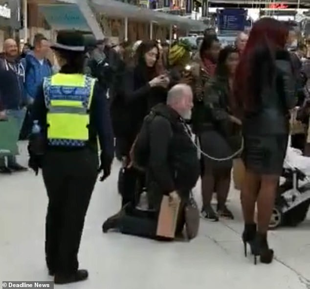 Shocking: Young Woman Seen Dragging Old Man With Chain Through Busy ...