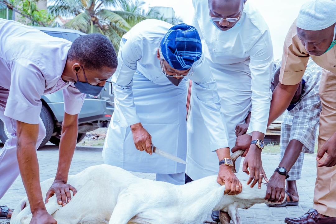House Of Reps Speaker, Femi Gbajabiamila Slaughters Ram For His Family ...