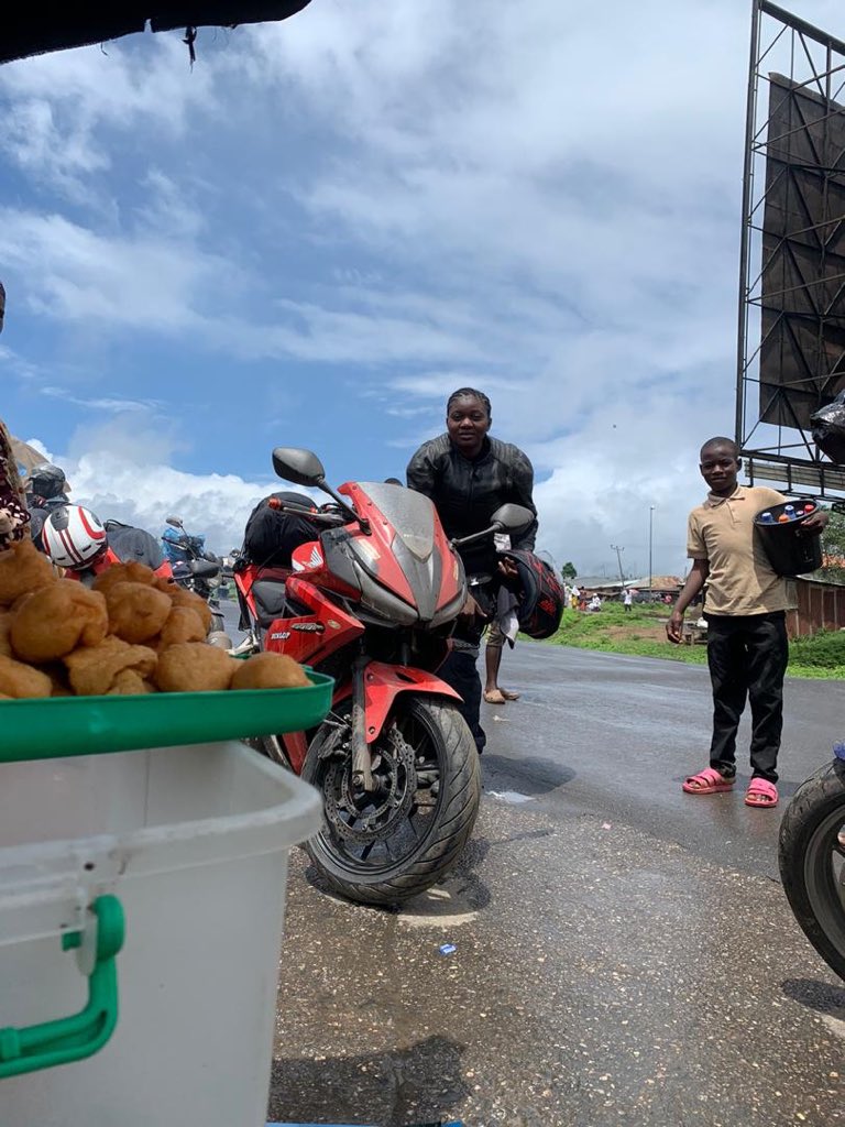 Meet The Nigerian Lady Who Spent 13 Hours Riding From Lagos To Abuja On A Bike (Photos)