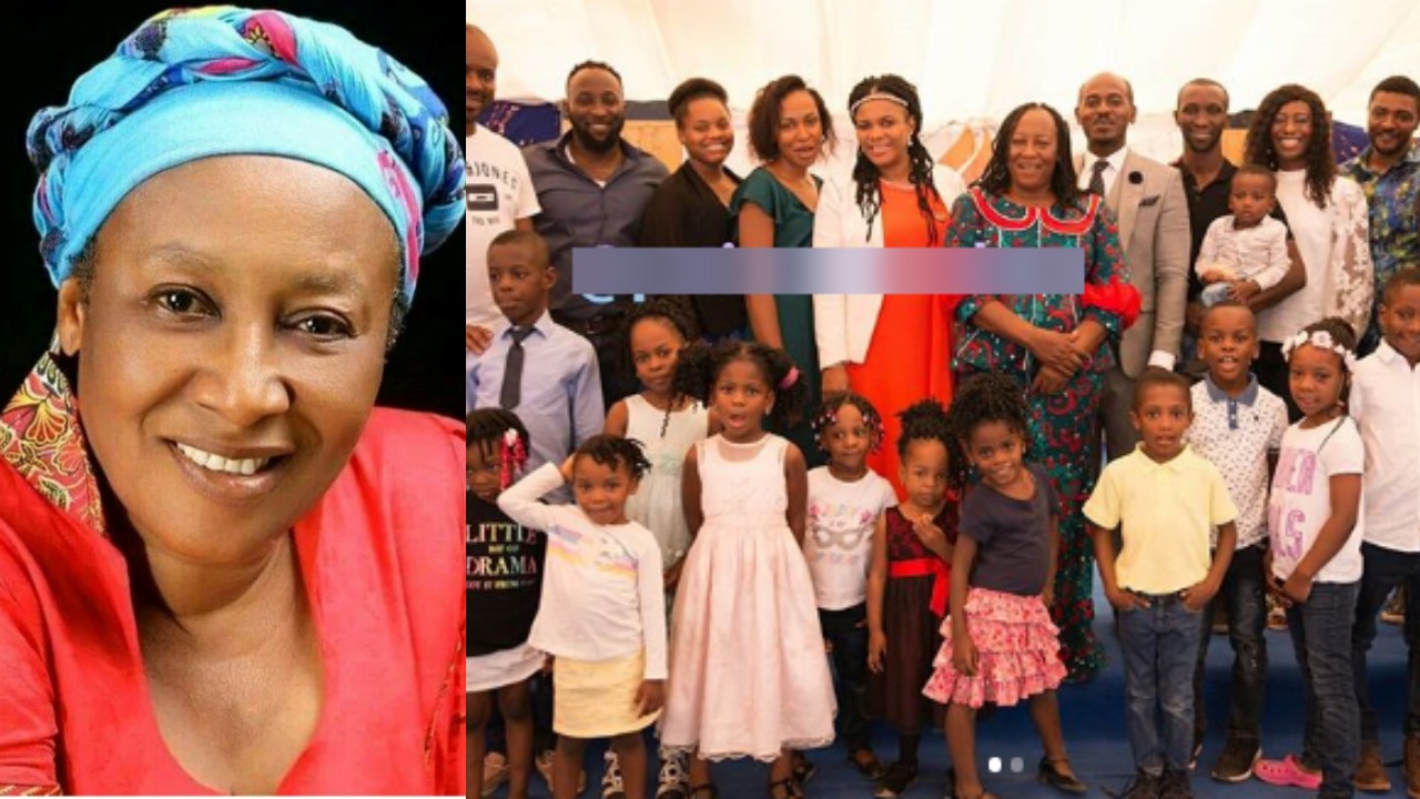 Popular Actress, Patience Ozokwor Poses With Her 14 Grandchildren And 10 Children (Photos)