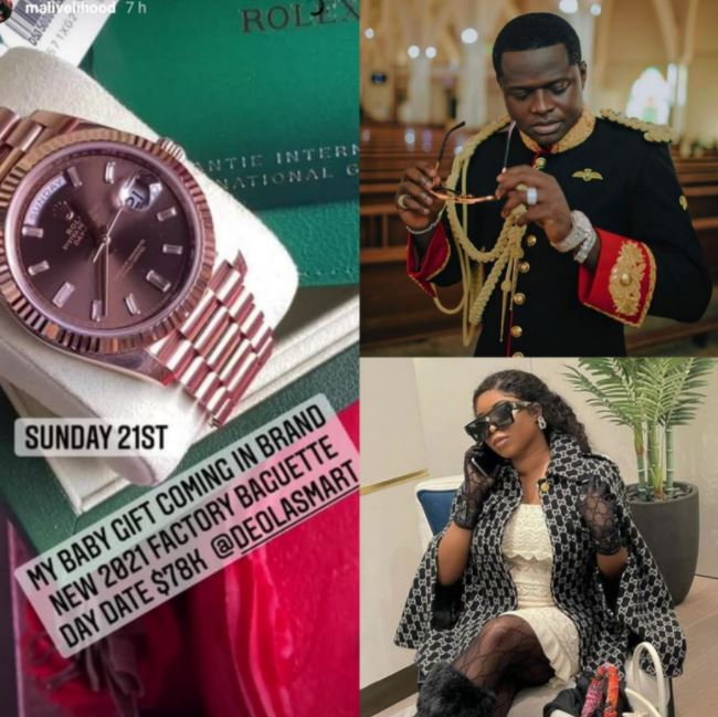 Malivelihood Gifts Wife, Deola Smart 2021 Rolex Watch Worth Over 32 ...