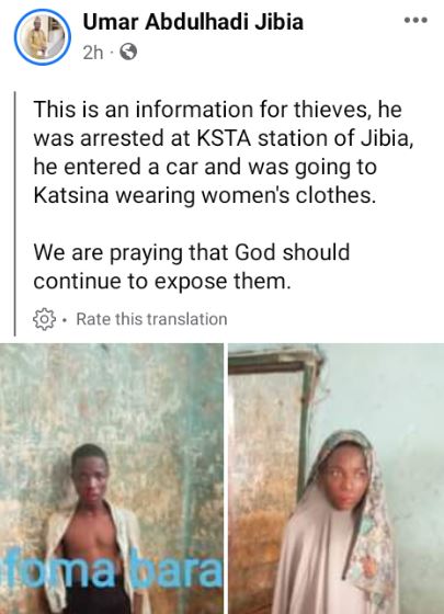 Suspected Bandits' Informant Who Disguised As Woman Arrested In Katsina ...