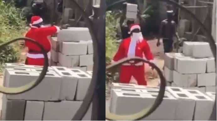 Even Santa Dey Hustle For Daily 2k – Nigerians React As Father ...