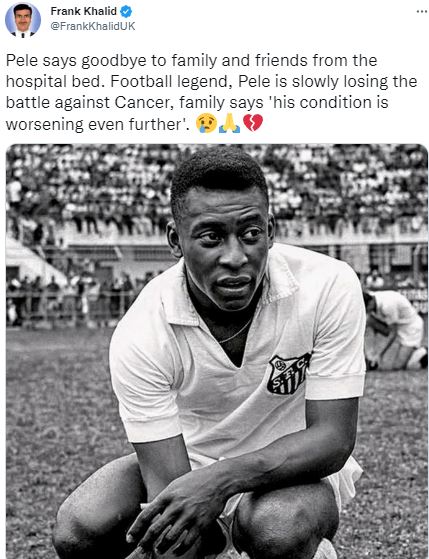 Brazilian Legend, Pele Bids Family Farewell In Heartbreaking Video