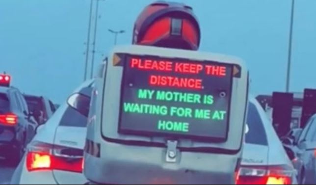 My Mother Is Waiting For Me At Home – Dispatch Rider Uses Display Sign ...