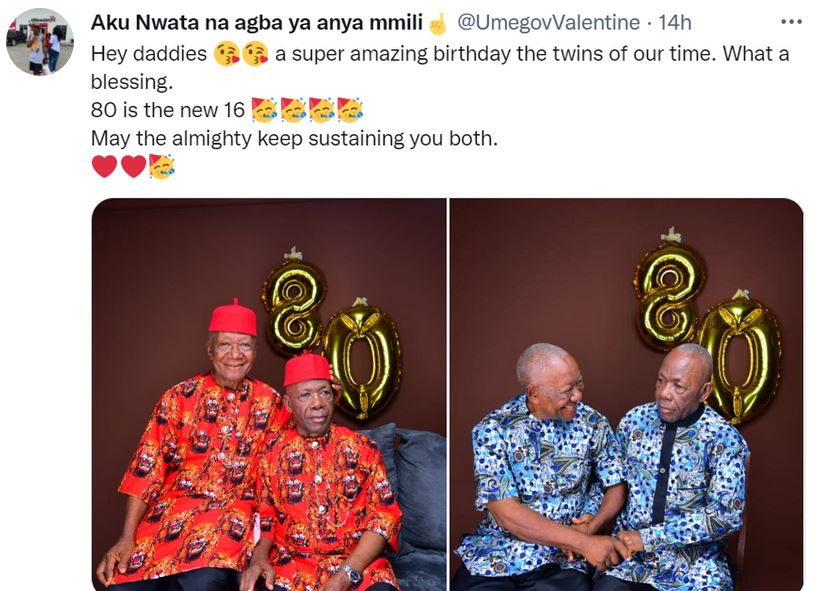 Twin Brothers Celebrate Their 80th Birthday