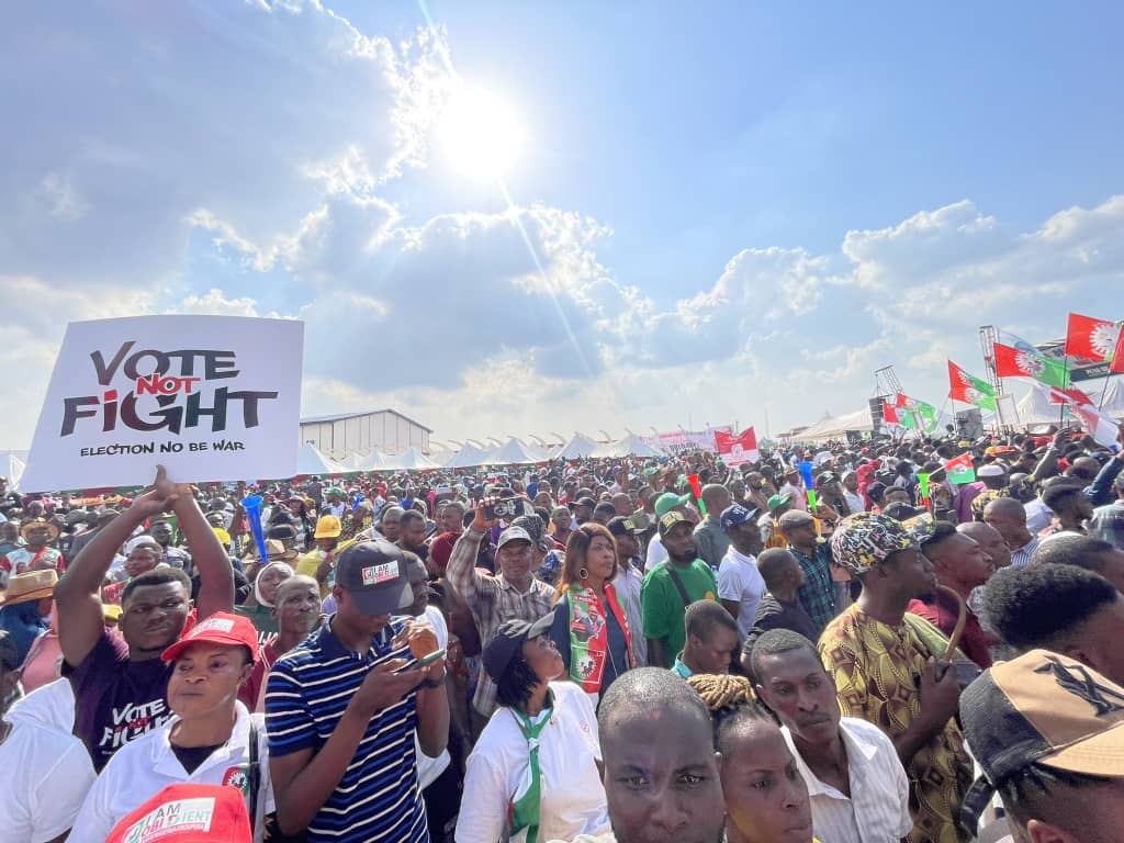 Thousands Of Supporters Attend Peter Obi's Rally Yesterday In Ibadan ...