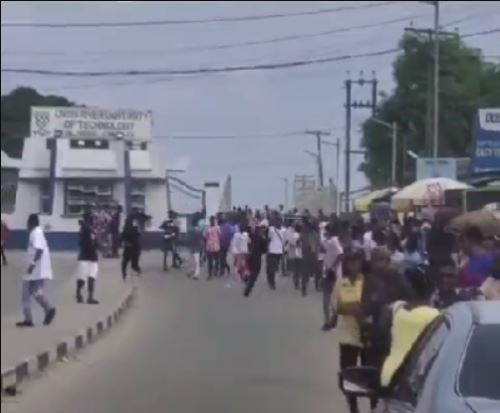 CRUTECH Students Run For Cover As Gunshots Ring Out On Campus (Video)