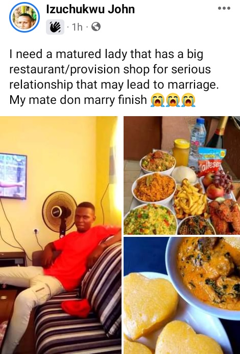 Nigerian Man Seeks Matured Lady That Has Big Restaurant/Provision Shop ...