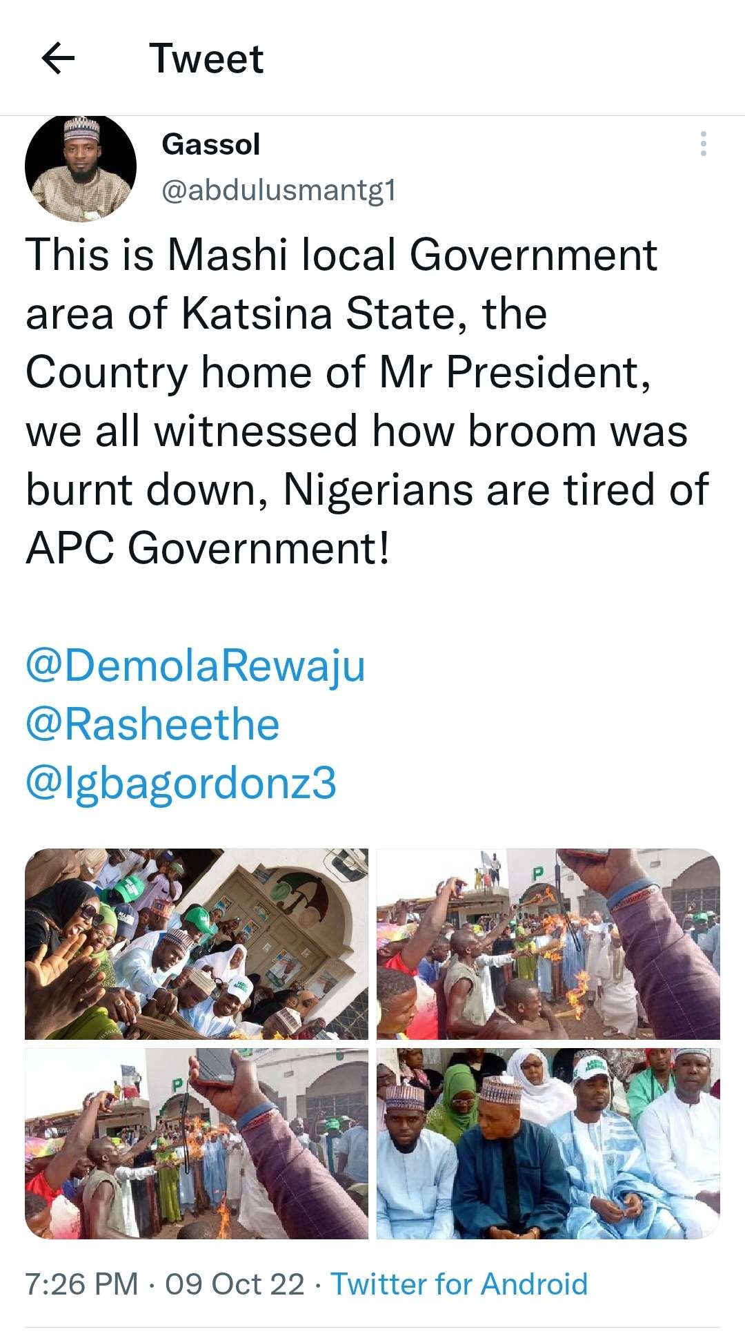 Scores Of APC Members Burn Brooms, Defect To PDP In Katsina (Photos)