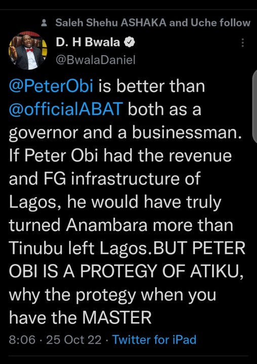 Peter Obi Is Far Better Than Tinubu As Governor And Businessman - Atiku ...