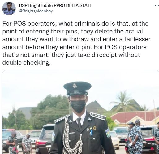 Delta Police PRO Reveals Another Means Fraudsters Defraud POS Operators