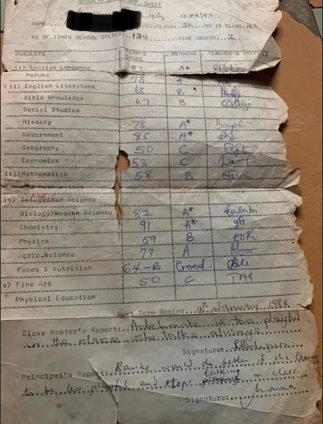 Nigerian Lady Finds Her Mother’s Secondary School Result, Shares Photo ...