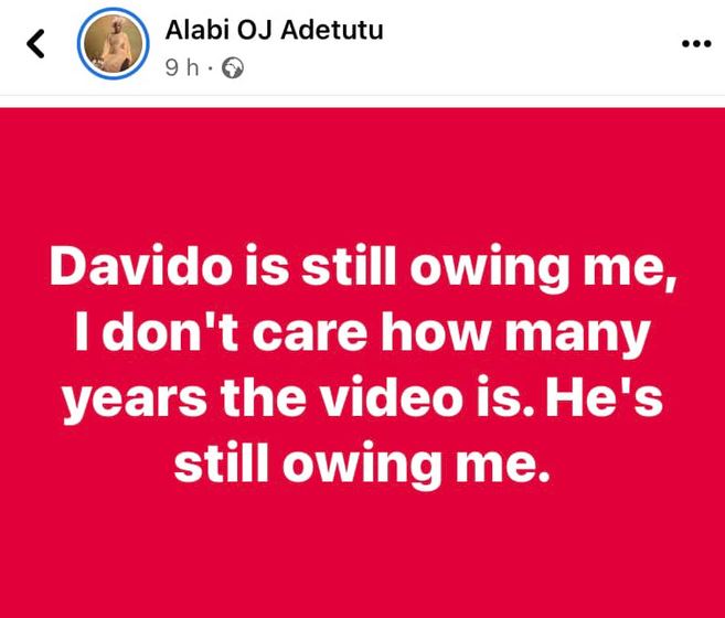 Davido Has Been Owing Me For Years - Tribal Marks Model, Adetutu Alleges