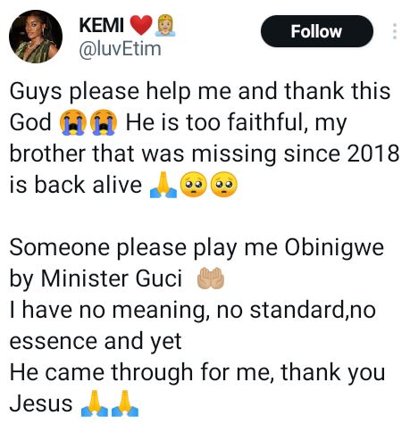 Nigerian Lady Overjoyed After Her Brother Who Was Declared Missing 5 ...