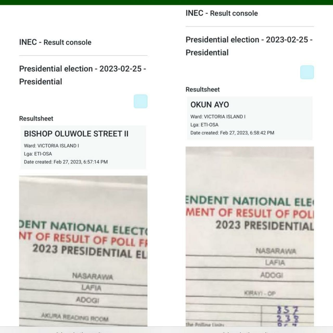 Man Shares Shocking Discovery He Made After Checking Results of Lagos State Polling Unit On INEC ...