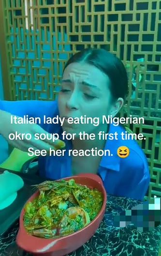 Italian Lady Stirs Reaction As She Tastes Okra Soup For The First Time ...