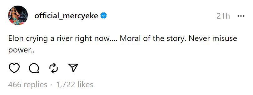 Elon Musk Crying A River – Mercy Eke Reacts As Threads App Reaches 55 ...