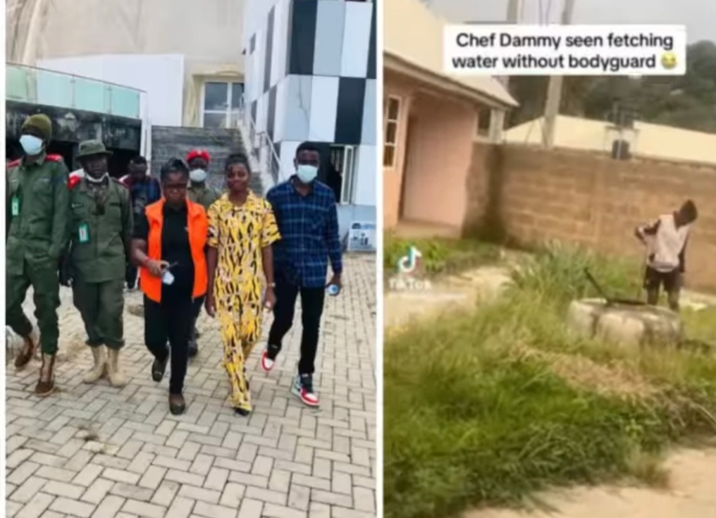 Chef Dammy Ditches Her Security, Seen Fetching Water From Well Weeks ...