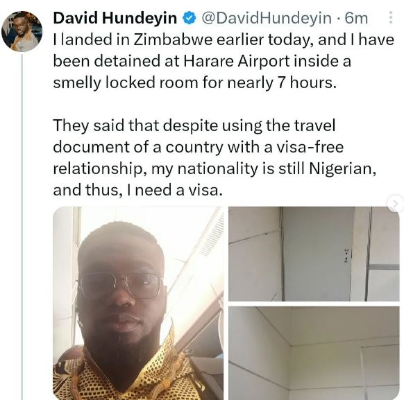 Nigerian Journalist, David Hundeyin, Detained In Zimbabwe