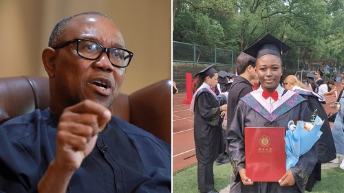Peter Obi Hails Nigerian Lady Who Emerged Best Graduating Student At China University