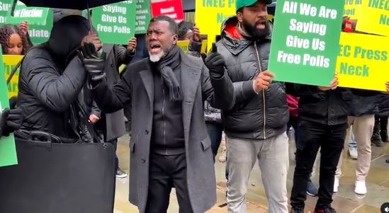 Presidential Election Result: Reno Omokri Leads Protest Against INEC In ...