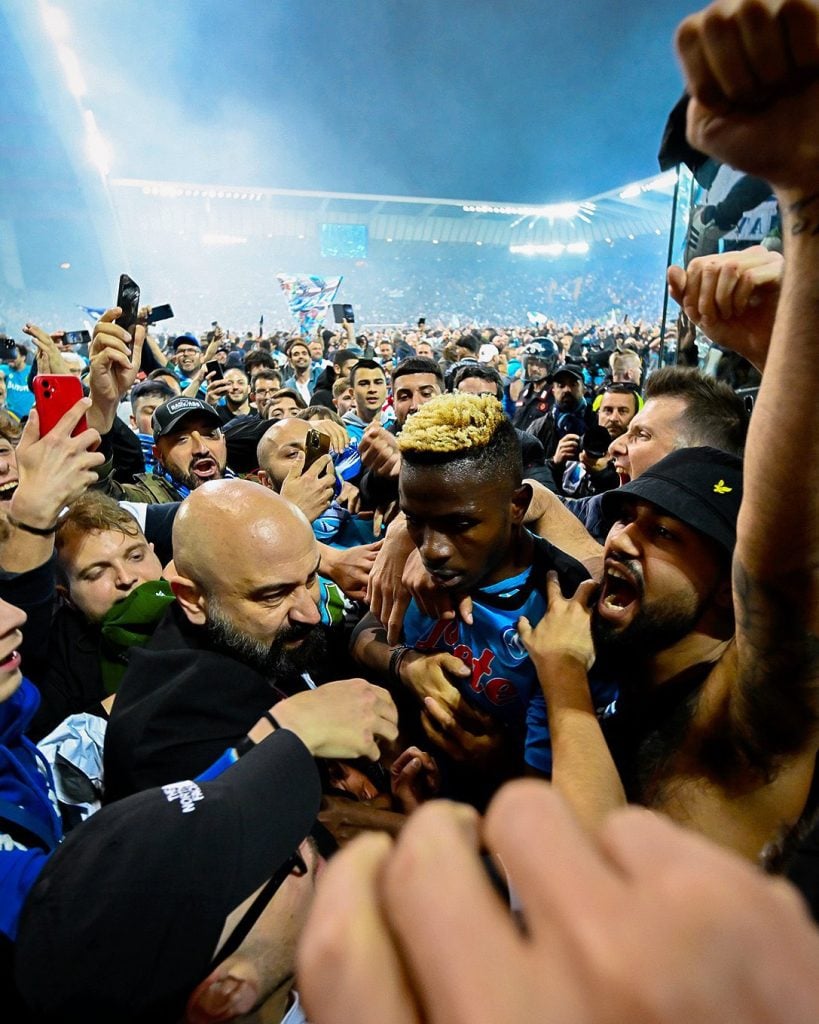 Photo of Osimhen Celebrating After leading Napoli to first Scudetto in ...