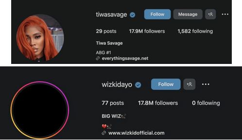 Tiwa Savage Overtakes Wizkid, Becomes 2nd Most Followed Nigerian Celebrity On Instagram