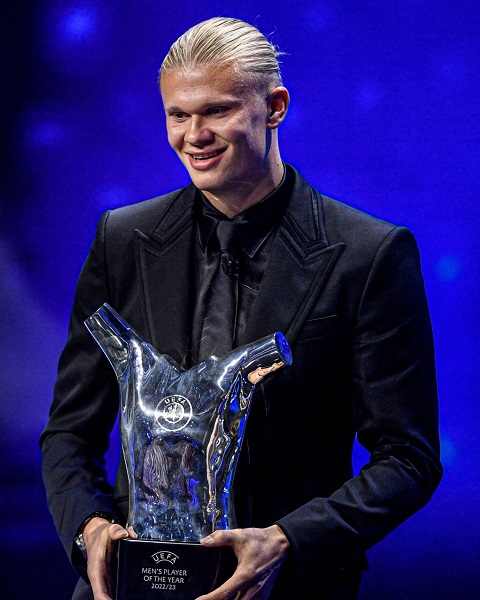 Manchester City Striker, Erling Haaland Beats Messi And De Bruyne to Win UEFA Men’s Player of ...