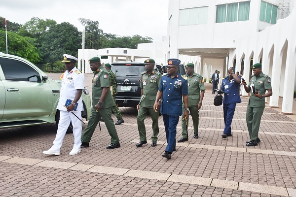 President Tinubu Meets Service Chiefs (Photos)