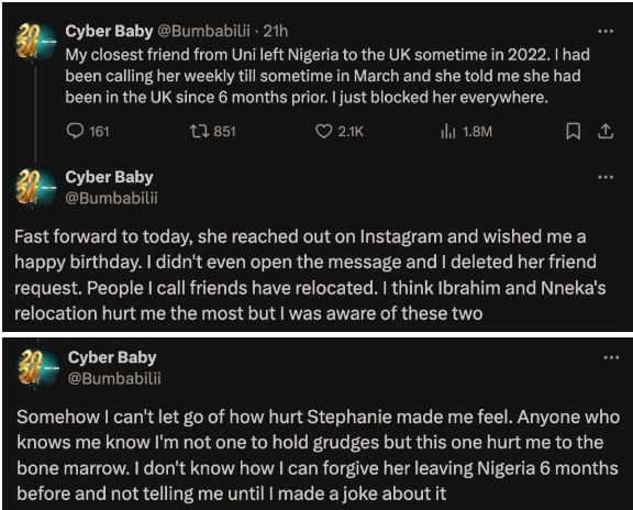 Lady Blocks Closest Friend For Secretly Relocating to UK, Keeping ...