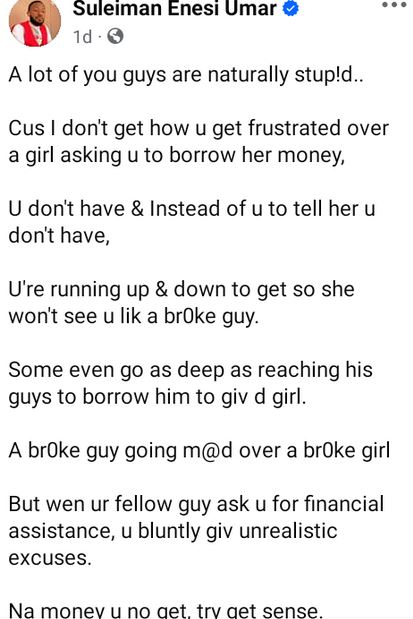 A Lot Of You Guys Are Naturally Stupid - Nigerian Man Slams Broke Men ...