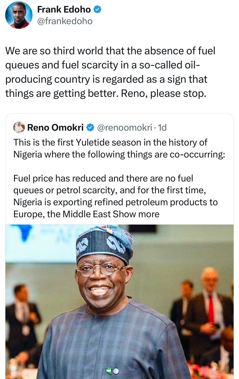 TV Host Frank Edoho Slams Reno Omokri For Hailing The Government Over A ...