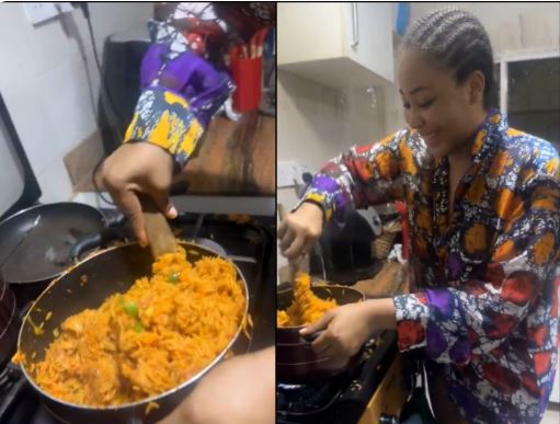 Fans React As Erica Nlewedim Shows Off Her Cooking Skills (Video)