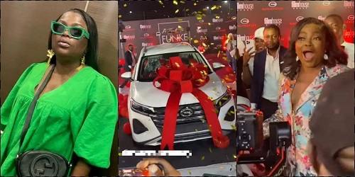 Funke Akindele Receives Brand New Car Gift (Video)